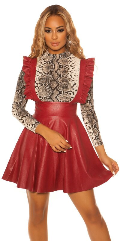 Áčková kožená sukňa s ramienkami - NajlepšiaMóda.sk